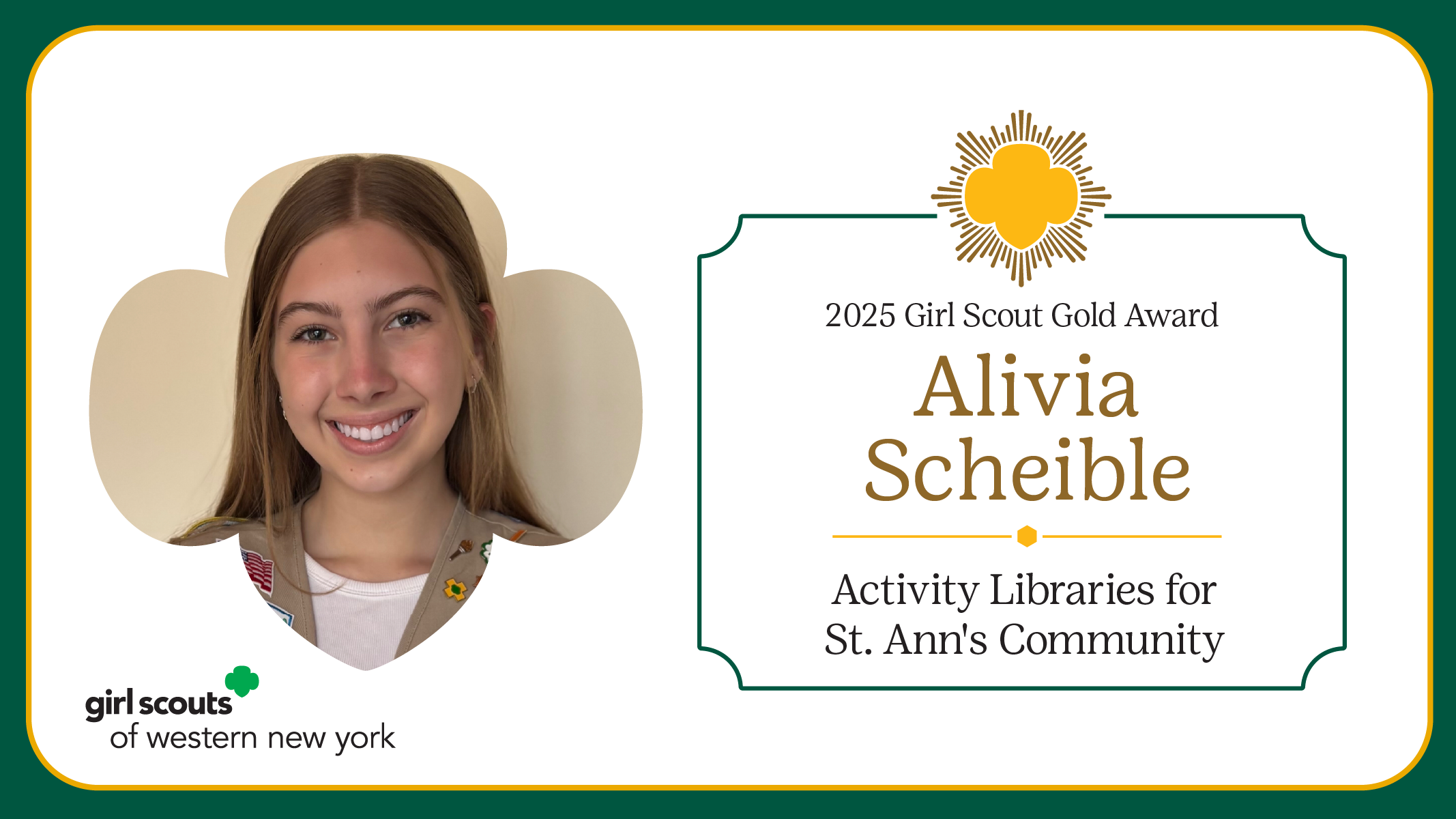 Alivia Scheible 2025 Girl Scout Gold Award – GSWNY Blog